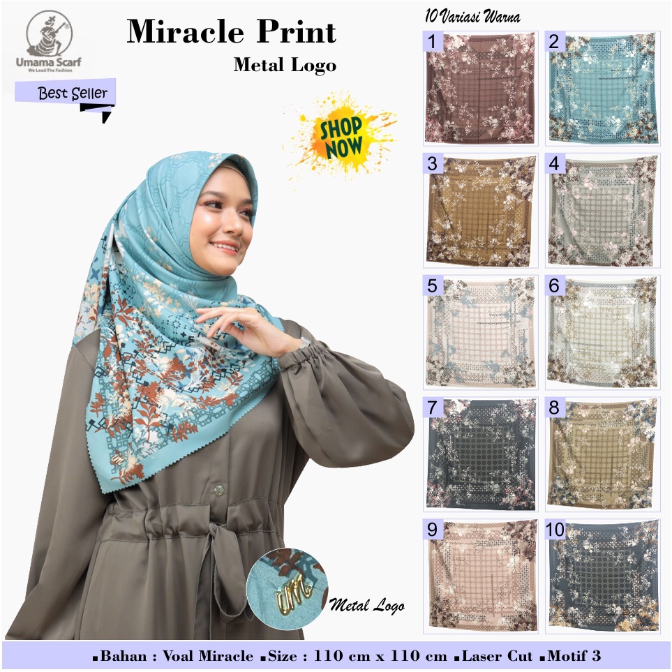 Jual Jilbab Segi Empat Premium Voal Miracle Print Metal Logo Motif 3 by ...