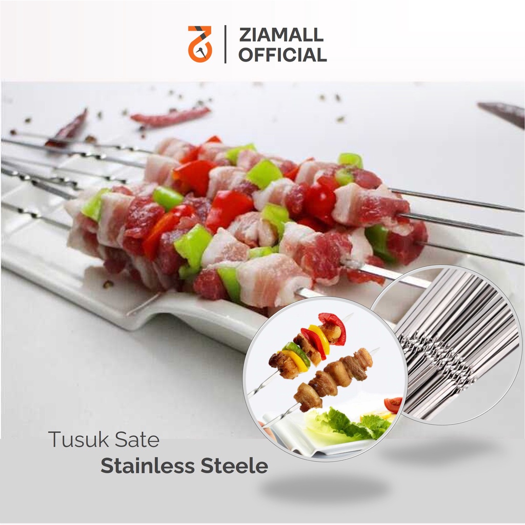 Jual Tusuk Sate Stainless Steel Cooking Tools 100 PCS | Shopee Indonesia