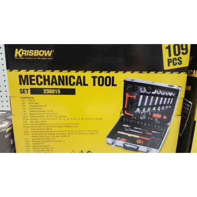 Jual Ini Mechanical Tool Set Krisbow 109 Pcs/ Hand Toolset With ...