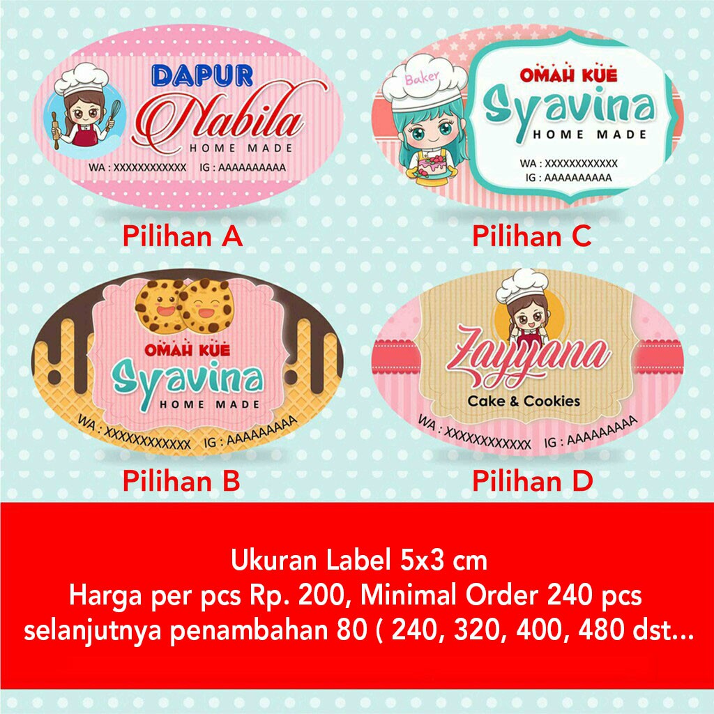 Jual STIKER / LABEL KUE / STIKER KEMASAN / STIKER LABEL PRODUK / STIKER ...