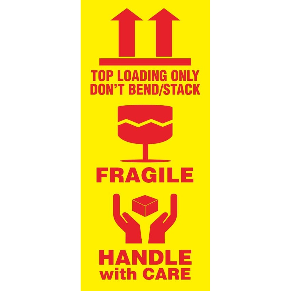 Jual Sticker Label Fragile Stiker Handle With Care Top Loading Only 12 ...