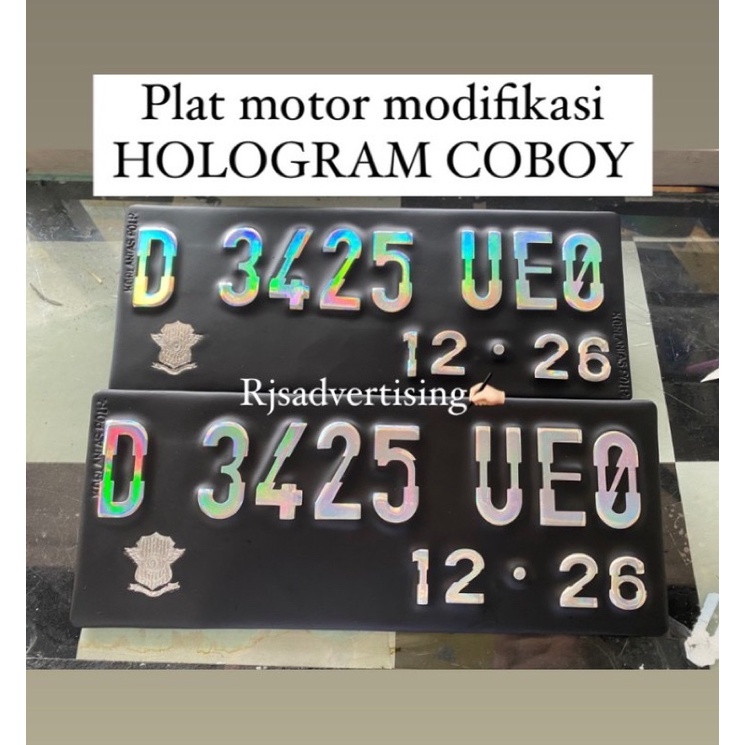 Jual PLAT MOTOR MODIF STIKER HOLOGRAM atau Chroom ( 1psg ) RAPI DAN ...