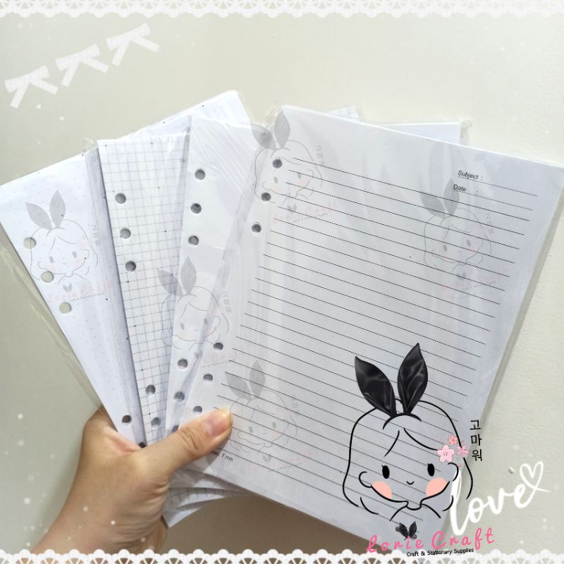 Jual COD INSTANT Kertas Binder Loose Leaf A5 Ring 6 | A5 R6 Kotak Grid ...