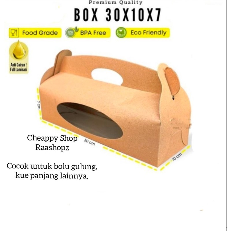 Jual Kraft Box Roll Cake Box Bolu Gulung 30x10 Box Coklat Polos Box Kue ...