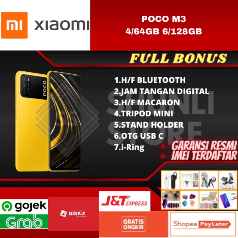 Jual XIAOMI POCO M3 RAM 4/64GB 6/128GB NEW 100% ORIGINAL GARANSI RESMI ...