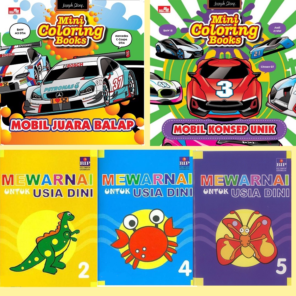 Jual Buku Mewarnai untuk anak - Mini coloring book | Shopee Indonesia