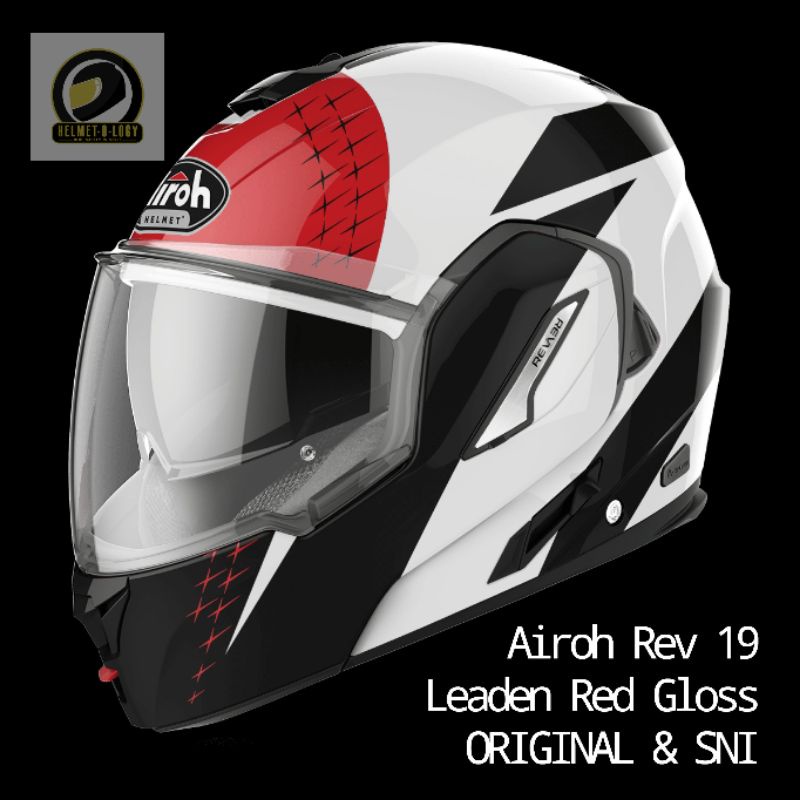 Jual Airoh REV19 Leaden Red Gloss Rev 19 Helm Modular Automatic SNI ECE ...
