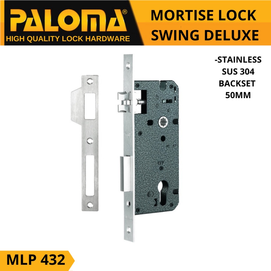 Jual PALOMA MLP 432 MORTISE LOCK SWING STAINLESS SUS 304 Body Kunci ...