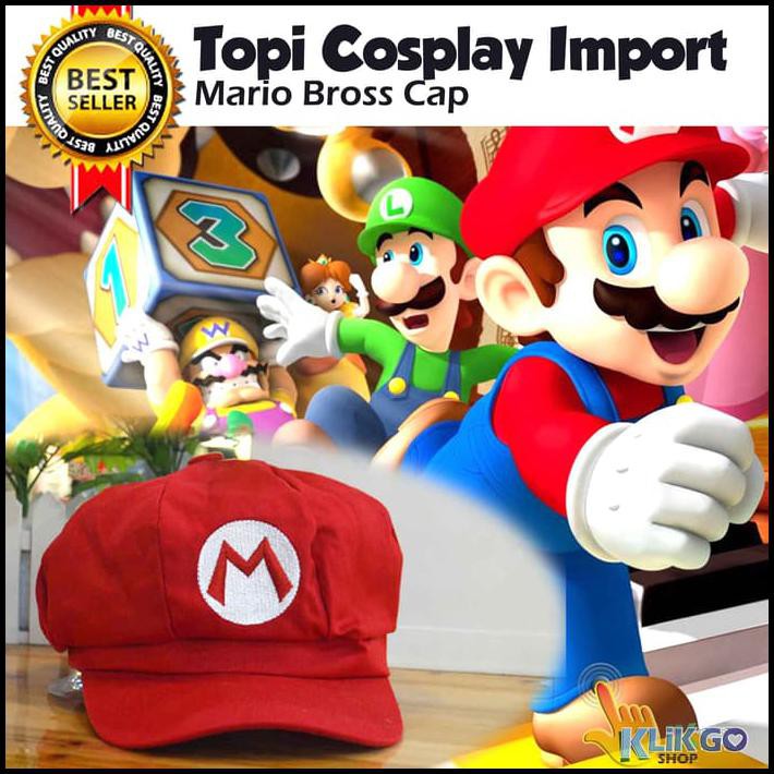 Jual Produk Terbaru - Topi Mario Bross Import / Topi Cosplay Mario Bros ...