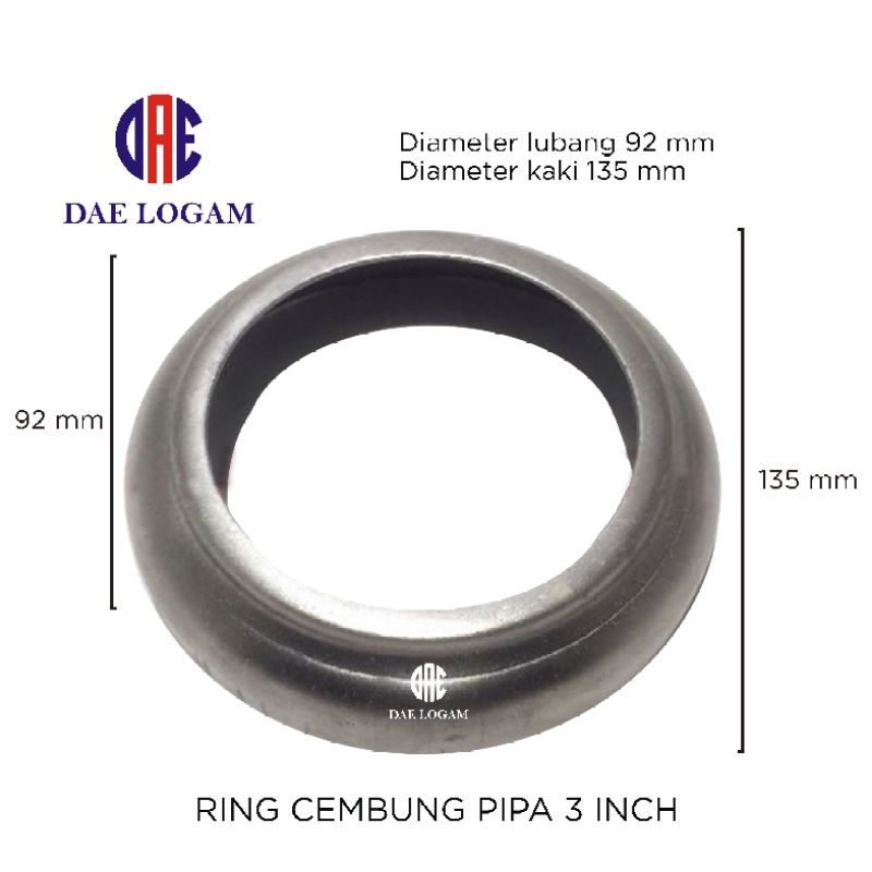 Jual Ring Pipa Besi / Tapak Pipa / Ring Cembung Ukuran 3 Inch | Shopee ...