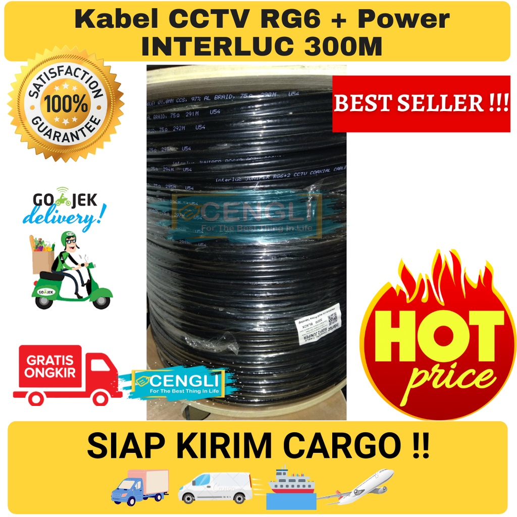 Jual Kabel CCTV RG6 EDGE INTERLUC 300M RG 6 + POWER Coaxial hiqh Quality dari RG59 | Shopee ...