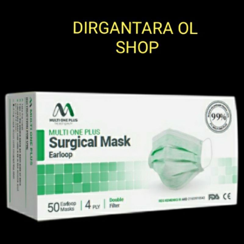Jual multi one plus surgical mask earloop dan headloop 4 ply | Shopee ...
