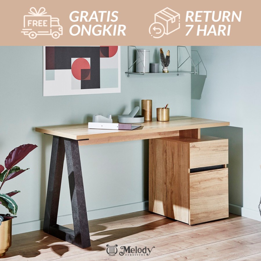 Jual Meja Kantor Meja Kerja Meja Belajar Aestetik CLUB 140 desk ...