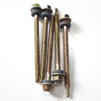 Jual Baut Roofing Baja ringan 12 × 70 Isi 100pcs / Skrup Roofing 7cm ...