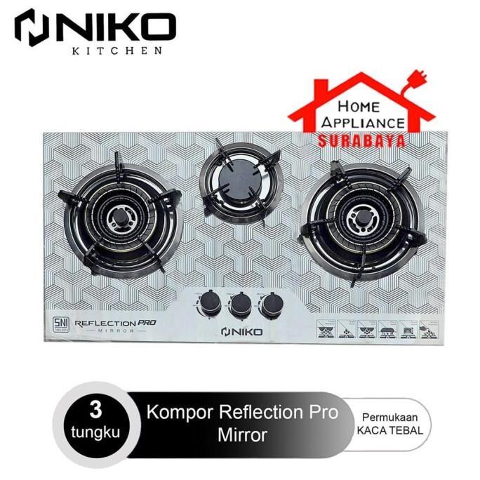 Jual HARGA TERBAIK!!! NIKO Kompor Tanam Kaca GAS LPG 3 Tungku ...