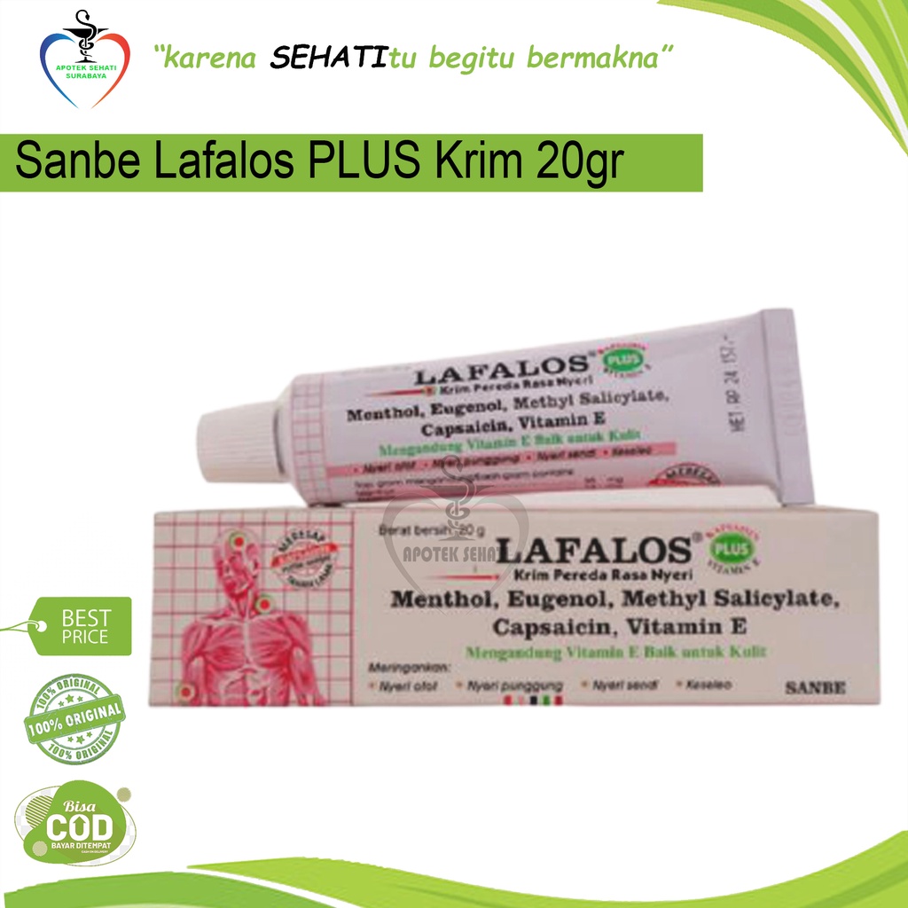 Jual Lafalos PLUS Krim Sanbe Lafalos Cream 20gr Pereda Nyeri Keseleo ...