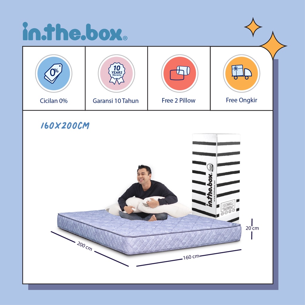 Jual INTHEBOX Ukuran 160 x 200 | FREE 2 Bantal !! | Shopee Indonesia