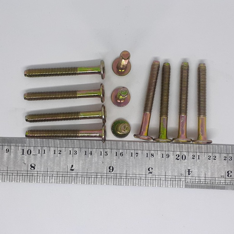 Jual BAUT JCBC M6 X 50 FURNITURE M6X50 KUNING KNOCKDOWN DIPAN SPEAKER ...