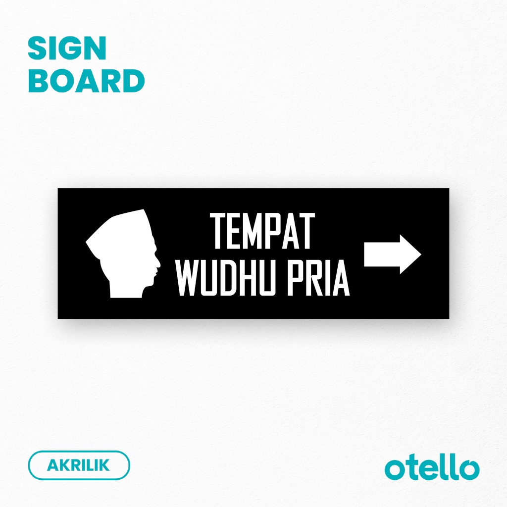 Jual Otello Sign Tempat Wudhu Pria Wanita Panah ke Kanan Signage ...