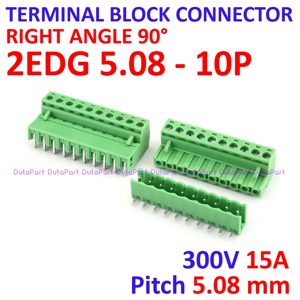 Jual 2EDG 5.08 10P 10 Pin Right Angle Siku Terminal Block Connector 5 ...