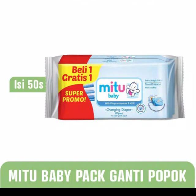 Jual Mitu baby tissue basah b1g1 (50+50) | Shopee Indonesia