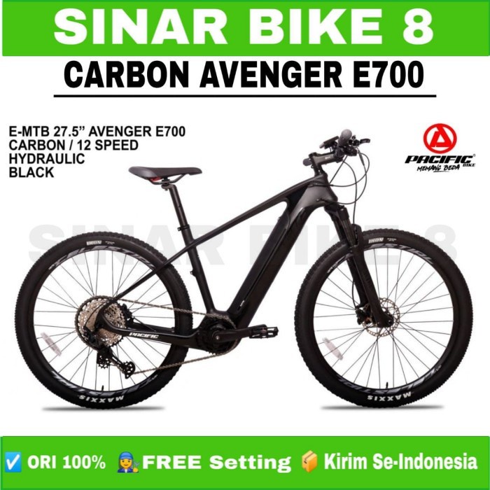 Jual Sepeda Gunung E-MTB Electric PACIFIC AVENGER E700 Carbon 12 Speed ...