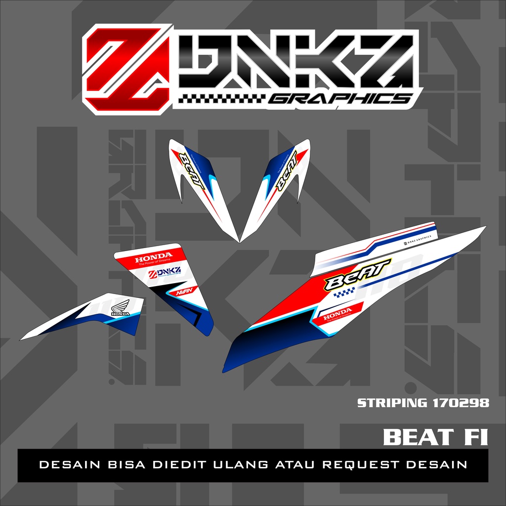 Jual Stiker Beat FI Decal Striping Beat FI Premium Racing ST170298 DNKZ ...