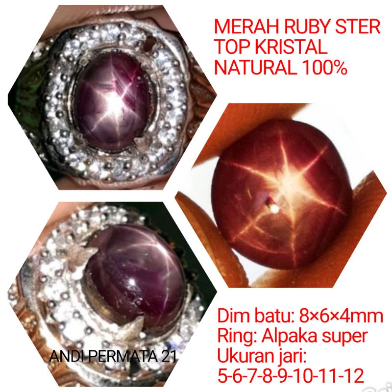 Jual CINCIN BATU PERMATA MERAH RUBY STER NATURAL 100% | Shopee Indonesia