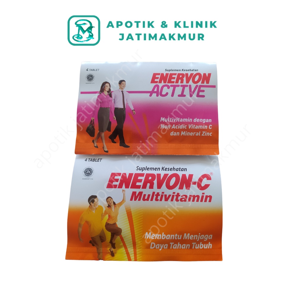 Jual Enervon C strip isi 4 tablet (Multivitamin/Active) | Shopee Indonesia