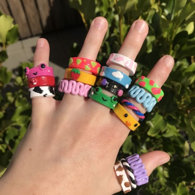 Jual Custom Aesthetic Indie Kid Clay Rings [BACA DESKRIPSI] | Shopee ...