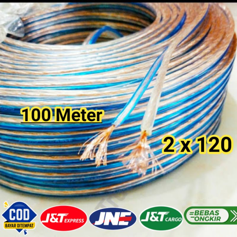 Jual Kabel Transparan kabel Audio 2x120 Panjang 100 Meter | Shopee ...