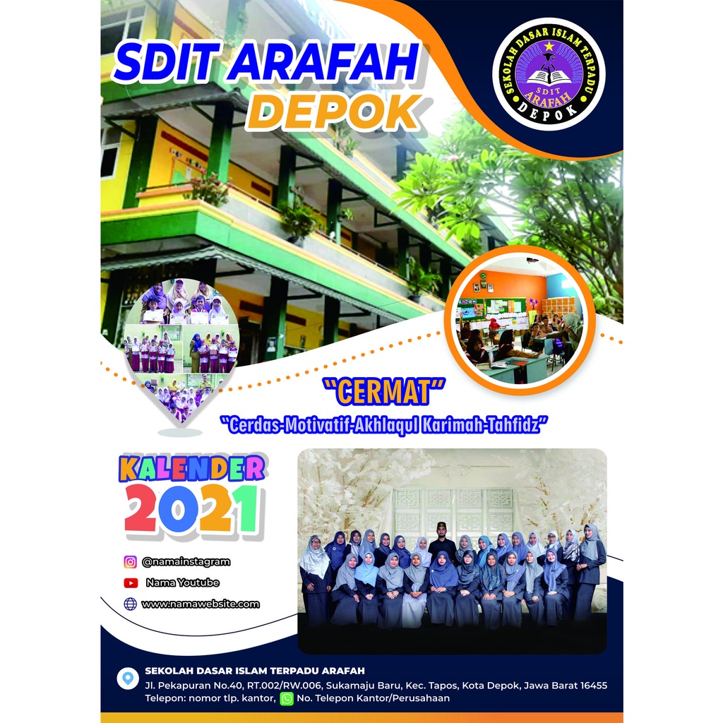 Jual Desain Kalender Sekolah/Perusahaan/Kantor Ukuran A3 (3 Bulan) 4 ...