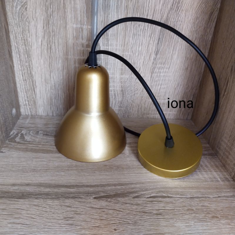 Jual kap lampu gantung mini bar lampu cafe gold lhg 104 | Shopee Indonesia