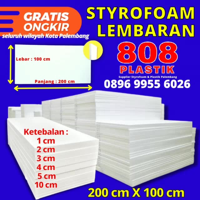 Jual Styrofoam EPS Lembaran 200 X 100 CM Sterofoam Papan Sterofom ...