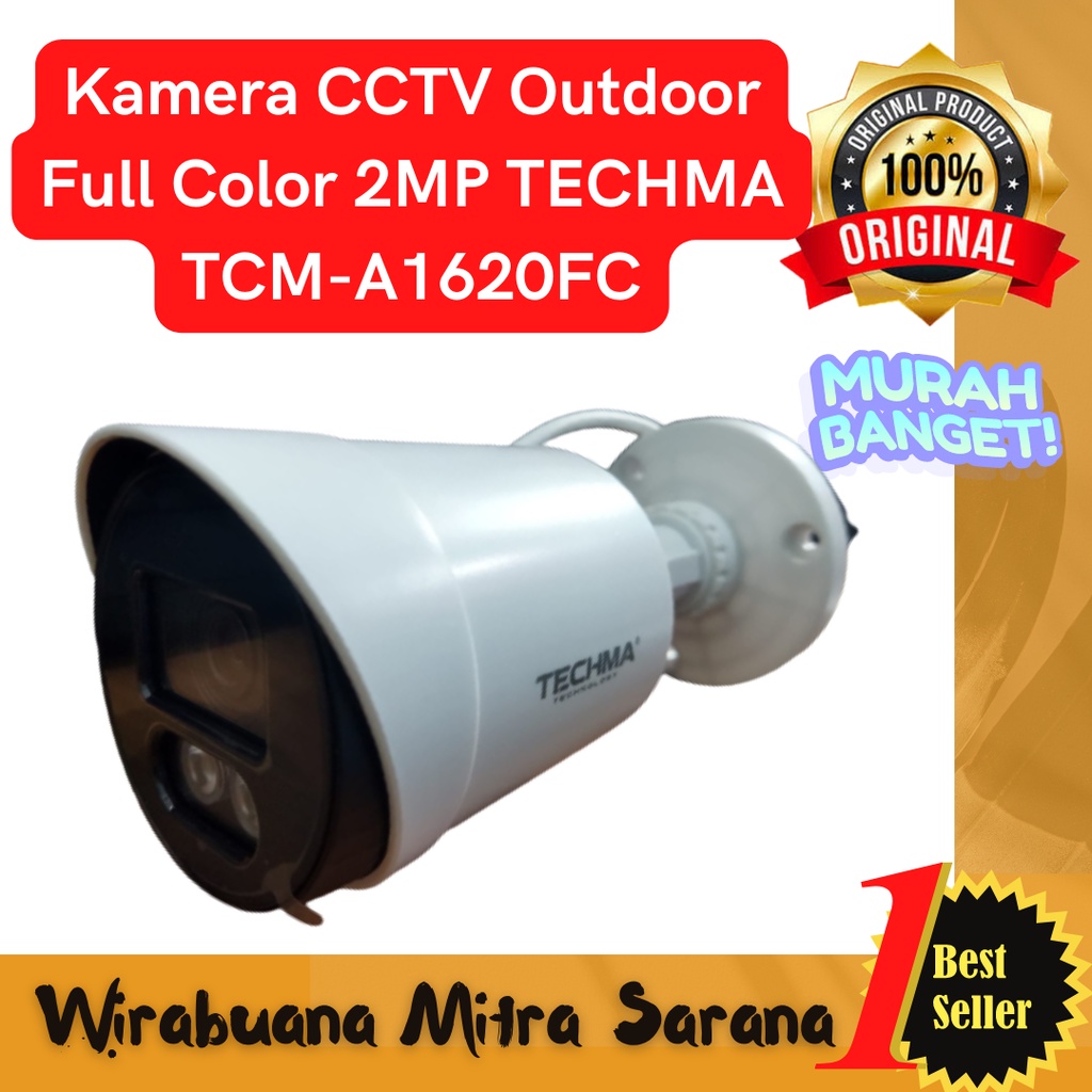 Jual Kamera CCTV Outdoor Full Color 2MP TECHMA TCM-A1620FC | Shopee ...