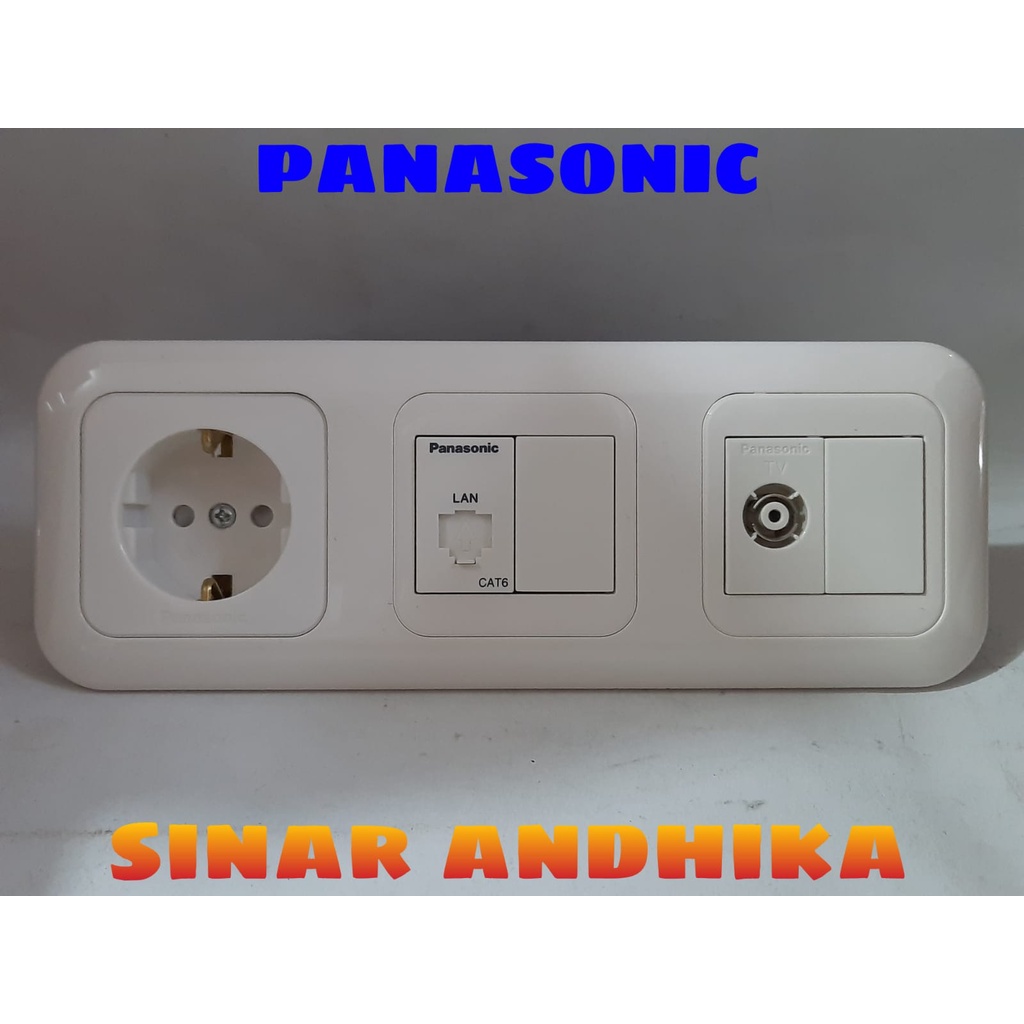 Jual STOP KONTAK (CP)+MODUL DATA CAT 6+BLANK+TV+BLANK PANASONIC WEJ ...