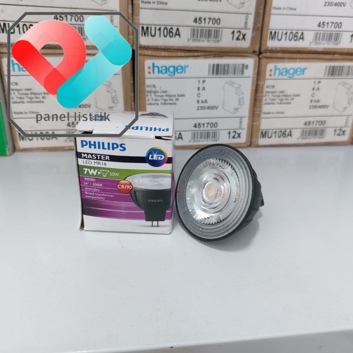 Jual Lampu Philips LED Master MR16 7 Watt 2700K/3000K 12V 24° GU5.3 ...