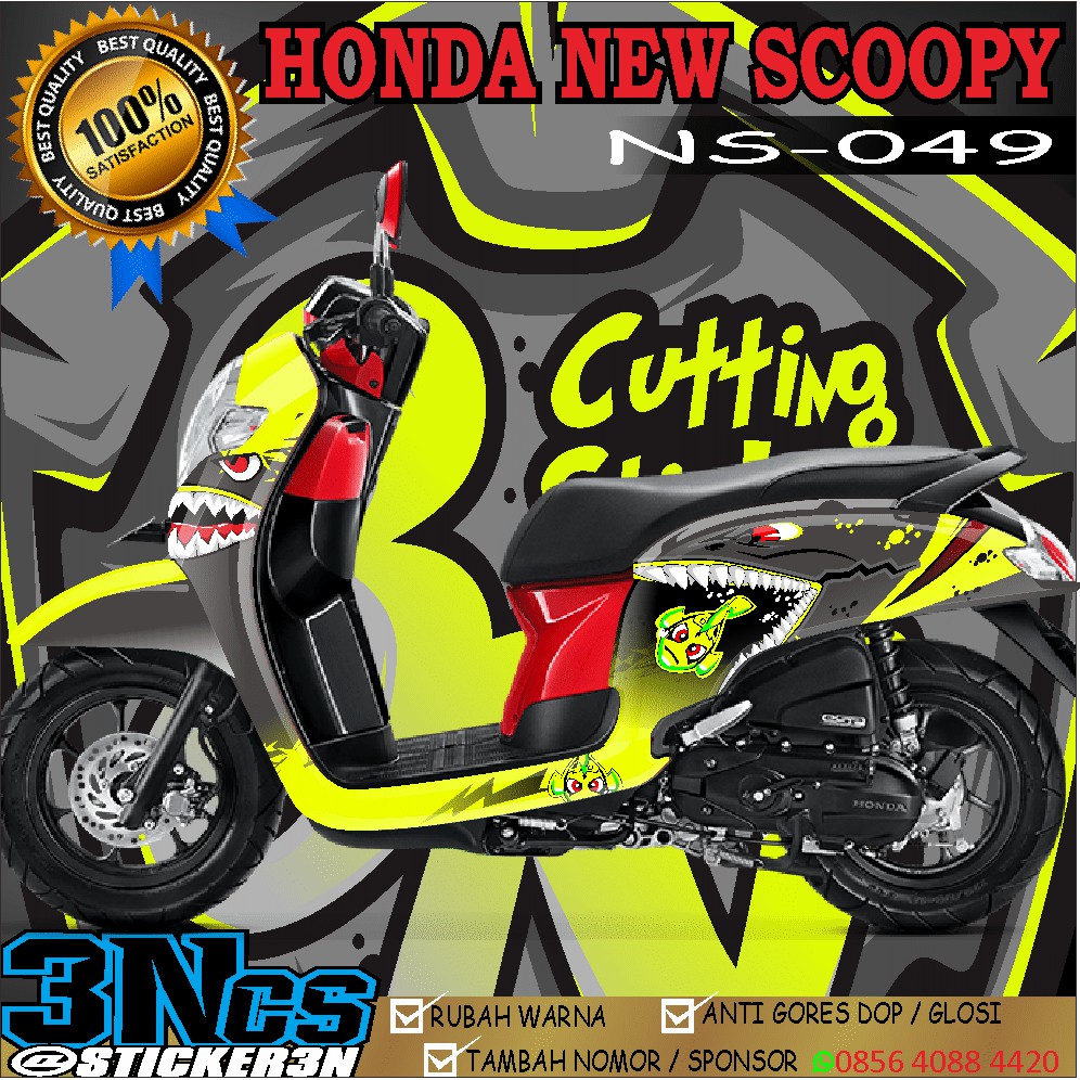 Jual Decal Honda New Scoopy pgm fi Hiu Shark Fullbodi, Sticker Hiu ...