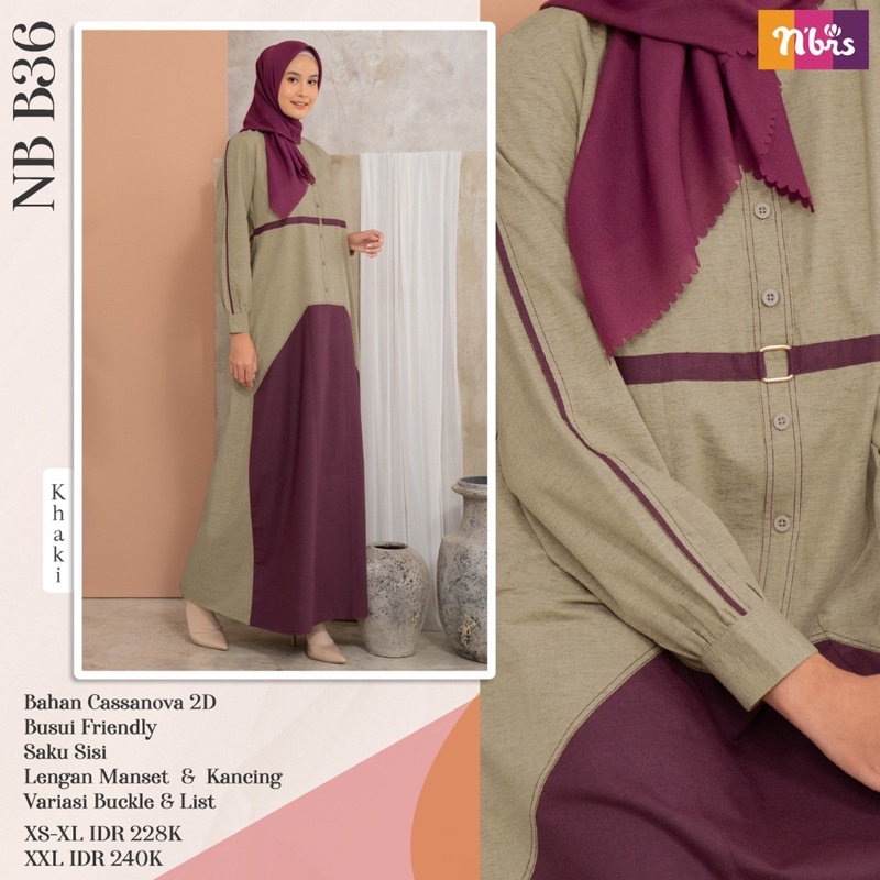 Jual GAMIS NIBRAS NB B36 ( OLIV, KHAKI, MAROON ) | Shopee Indonesia