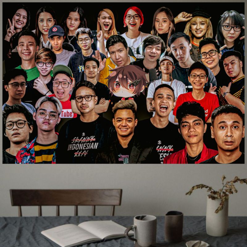 Jual POSTER DINDING YOUTUBERS LEGEND INDONESIA, POSTER YOUTUBERS ...