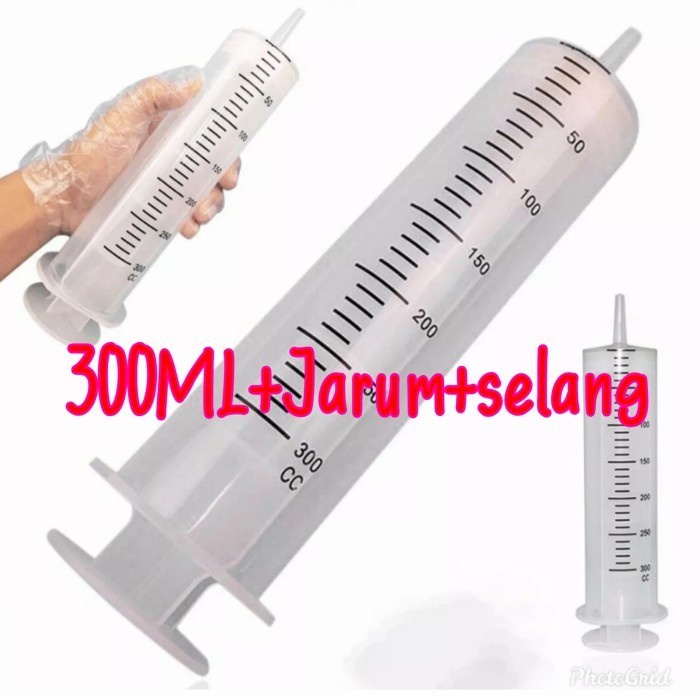 Jual suntikan besar 300ml jumbo syringe spuit plus selang dan jarum ...
