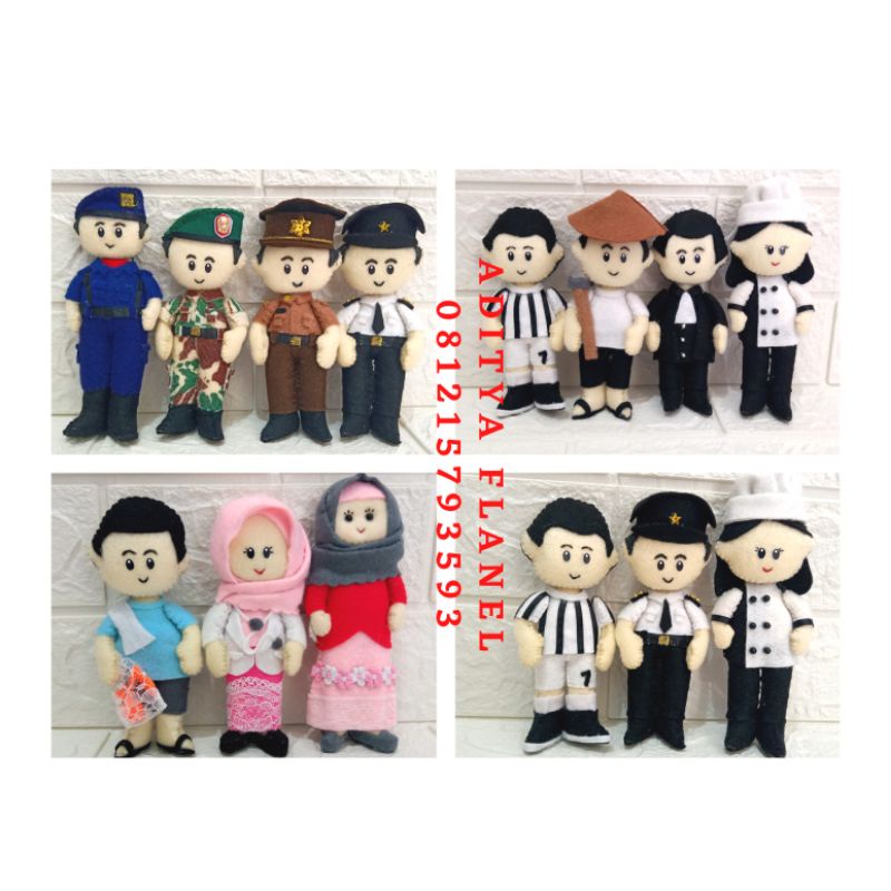 Jual BONEKA PROFESI/GURU/POLISI/PILOT/DOKTER/TENTARA (TANPA MIKA ...