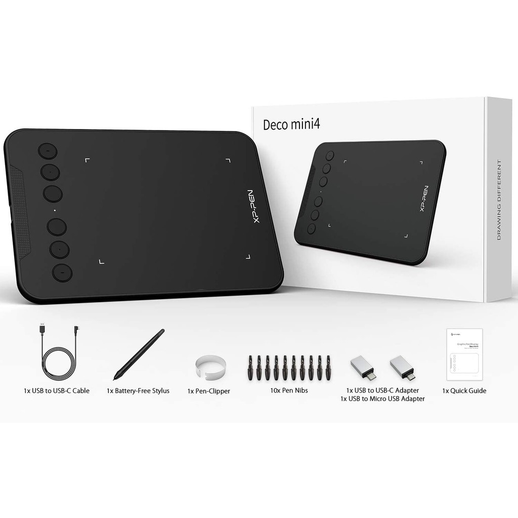 Jual Xp Pen Deco mini 4 Graphic pen tab 8192 press level garansi 2 ...