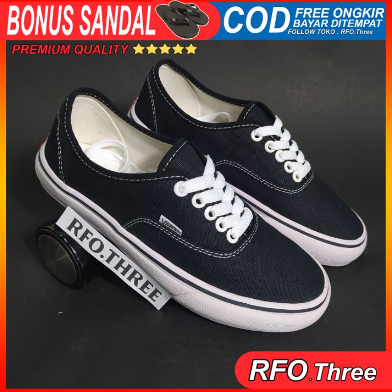 Jual Sepatu Vans Authentic Klasik-Classic Black White Hitam Putih ...