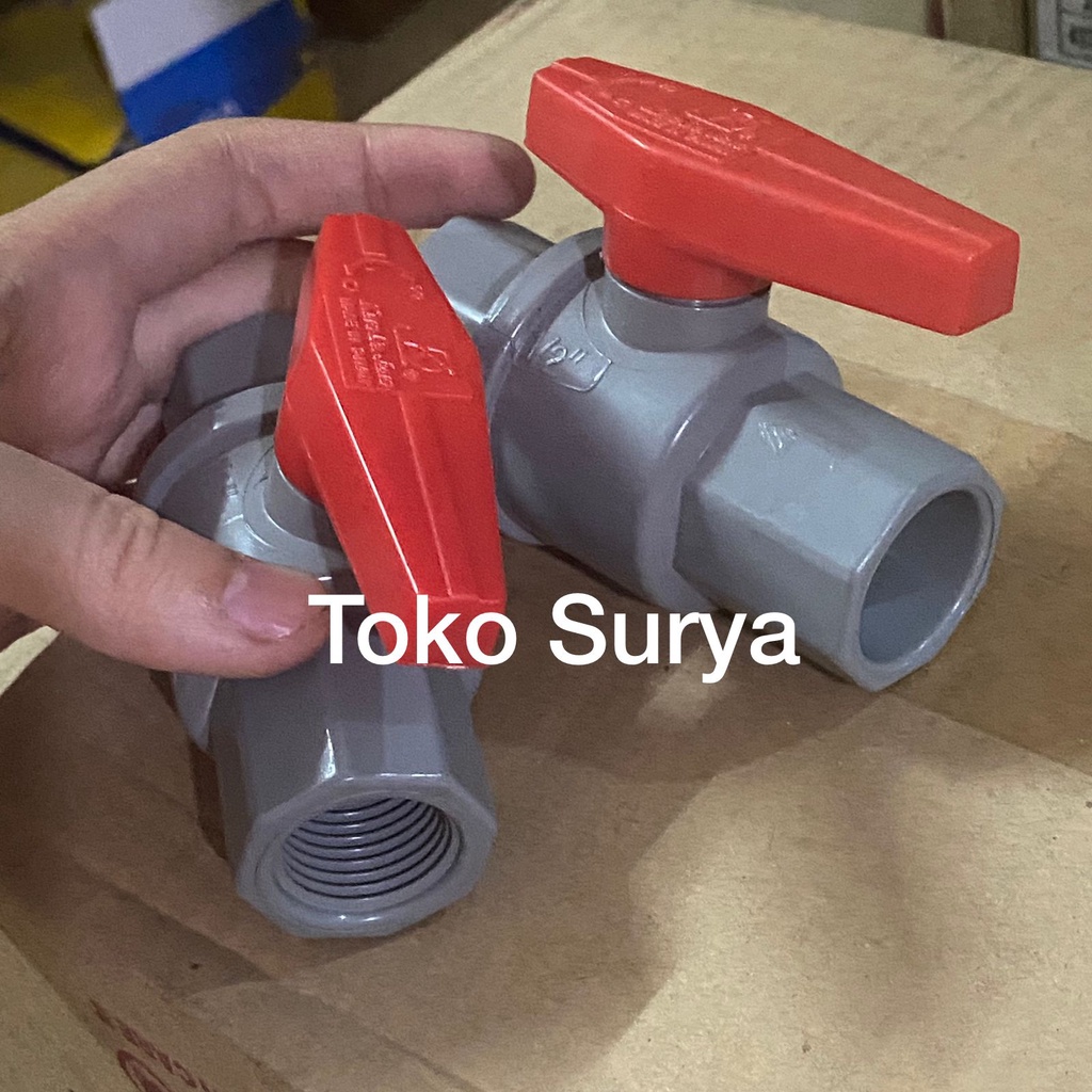 Jual BALL VALVE 1/2" STOP KRAN 1/2" BALL VALVE PVC 1/2" STOP KRAN 1/2" KDJ KING DA JENG TAIWAN ...