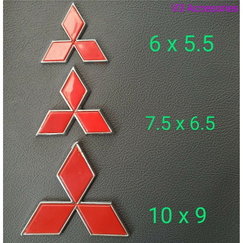 Jual Emblem merah list chrome Logo MITSUBISHI | Shopee Indonesia