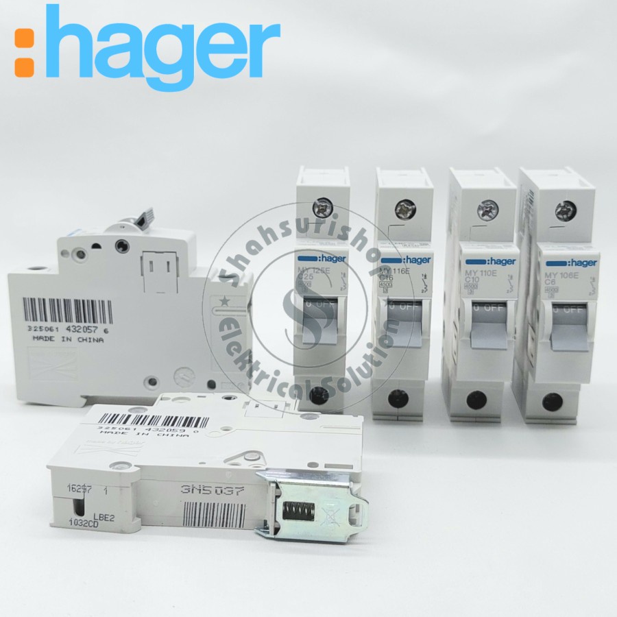 Jual HAGER MCB 1P 1 PHASE 6 10 16 20 25 32 40 AMPER 4,5KA TYPE C MY SNI | Shopee Indonesia
