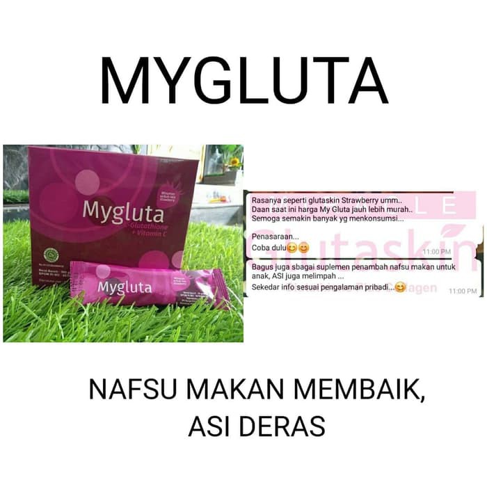 Jual MYGLUTA RASA STRAWBERRY L-GLUTATHIONE PLUS VITAMIN C isi 25sachet ...