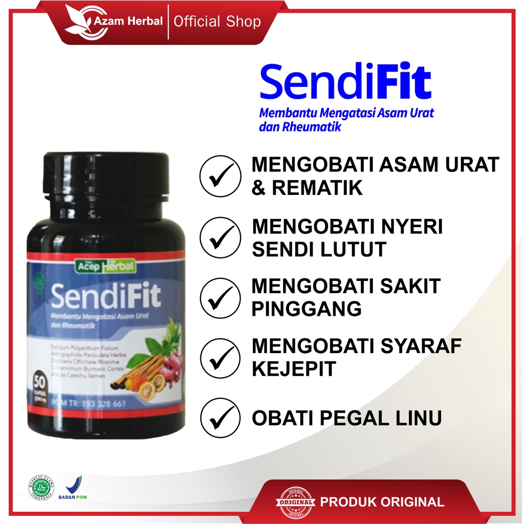 Jual SendiFit Acep Herbal Obat Asam Urat Rematik Nyeri Sendi Tulang ...