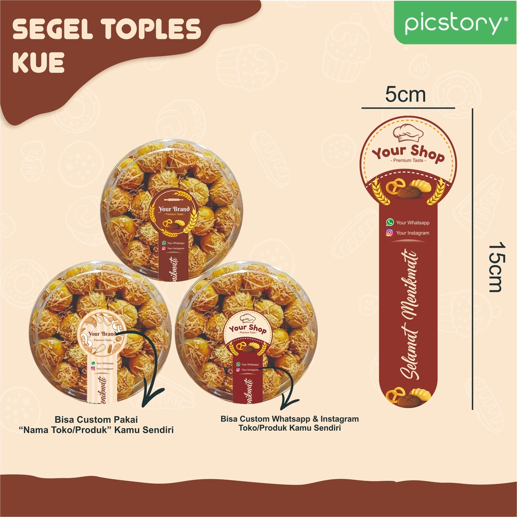 Jual Stiker Segel Custom - Sticker Label Toples Kue Kering - Packaging ...